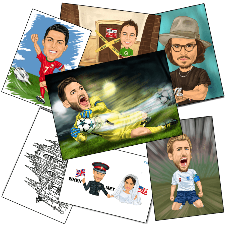 Your ☝ Caricature Artist Online - Custom Portrait Caricature Drawing ...