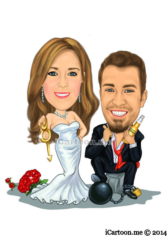 Caricatures for Wedding Save-the-Dates and Invitations